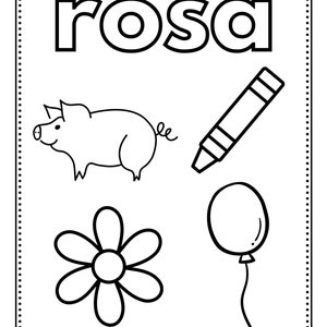 Printable SPANISH Colors Coloring Pages Color Words in SPANISH Fun ...