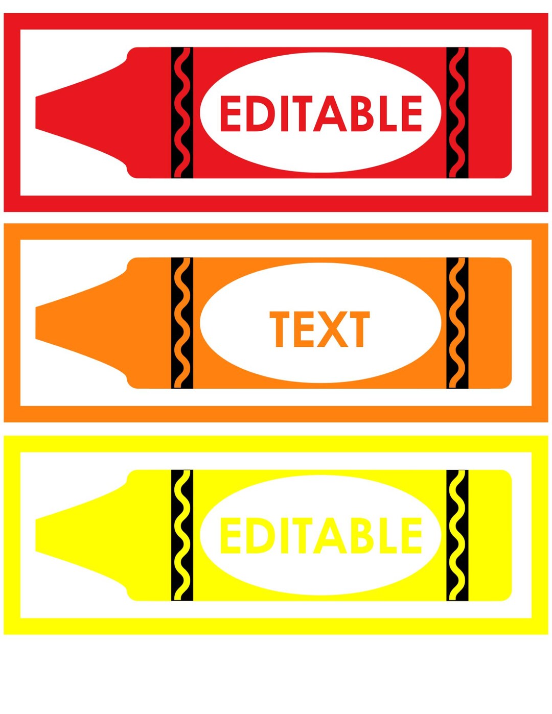 Editable Printable Crayon Labels Name Tags Classroom Decor, Homeschool ...