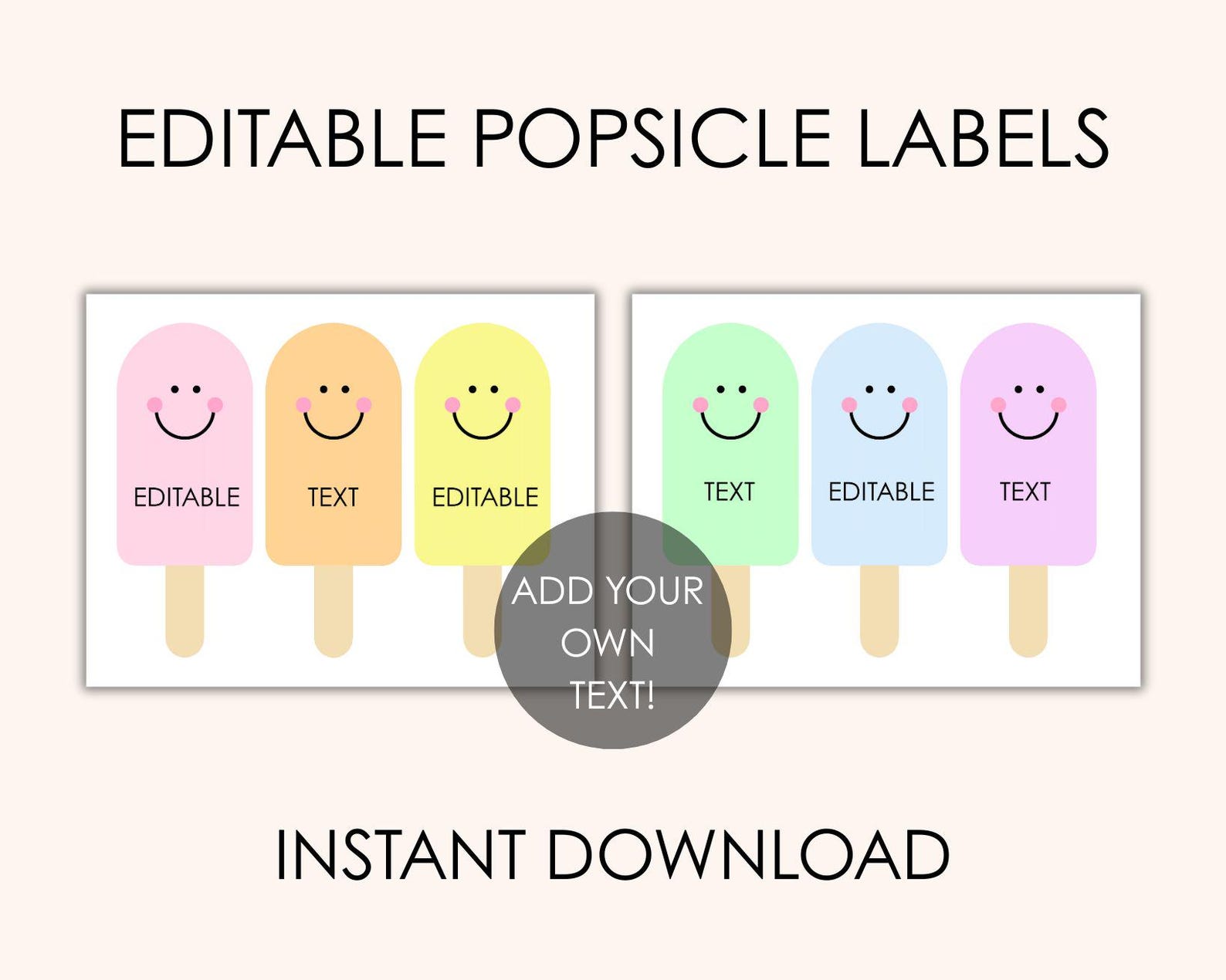 Editable Popsicle Name Tags & Summer Labels – Printable PDF, Powerpoint ...