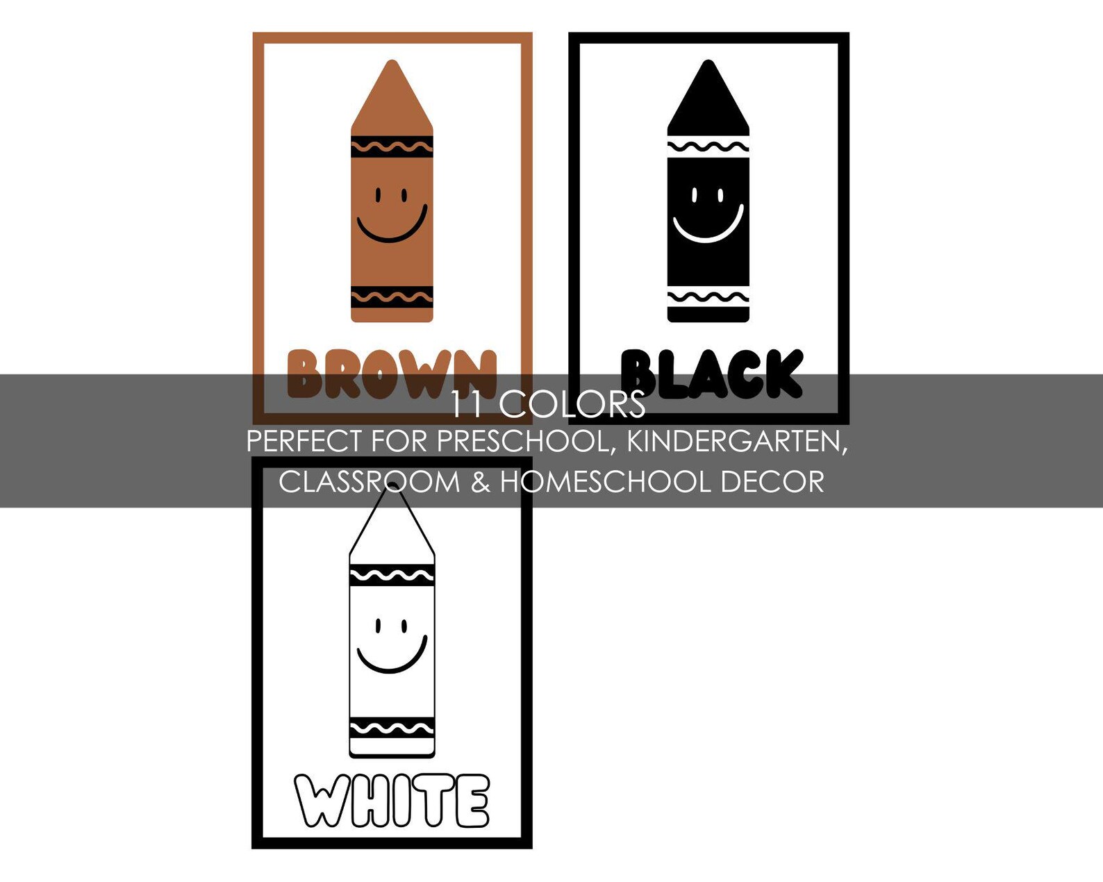 Crayon Color Posters & Flashcards | Printable Preschool Classroom Decor ...