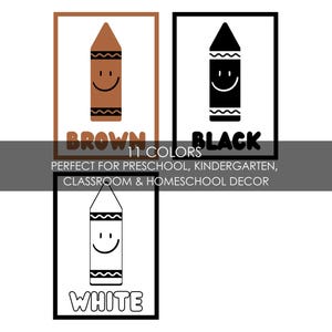 Crayon Color Posters & Flashcards | Printable Preschool Classroom Decor ...