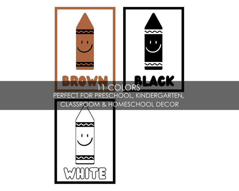 Crayon Color Posters & Flashcards | Printable Preschool Classroom Decor ...