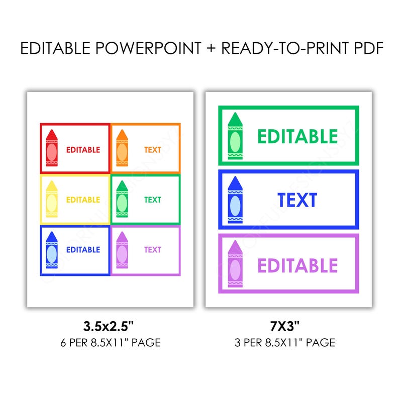 Editable Crayon Name Tags | Back to School Labels | Editable Classroom ...