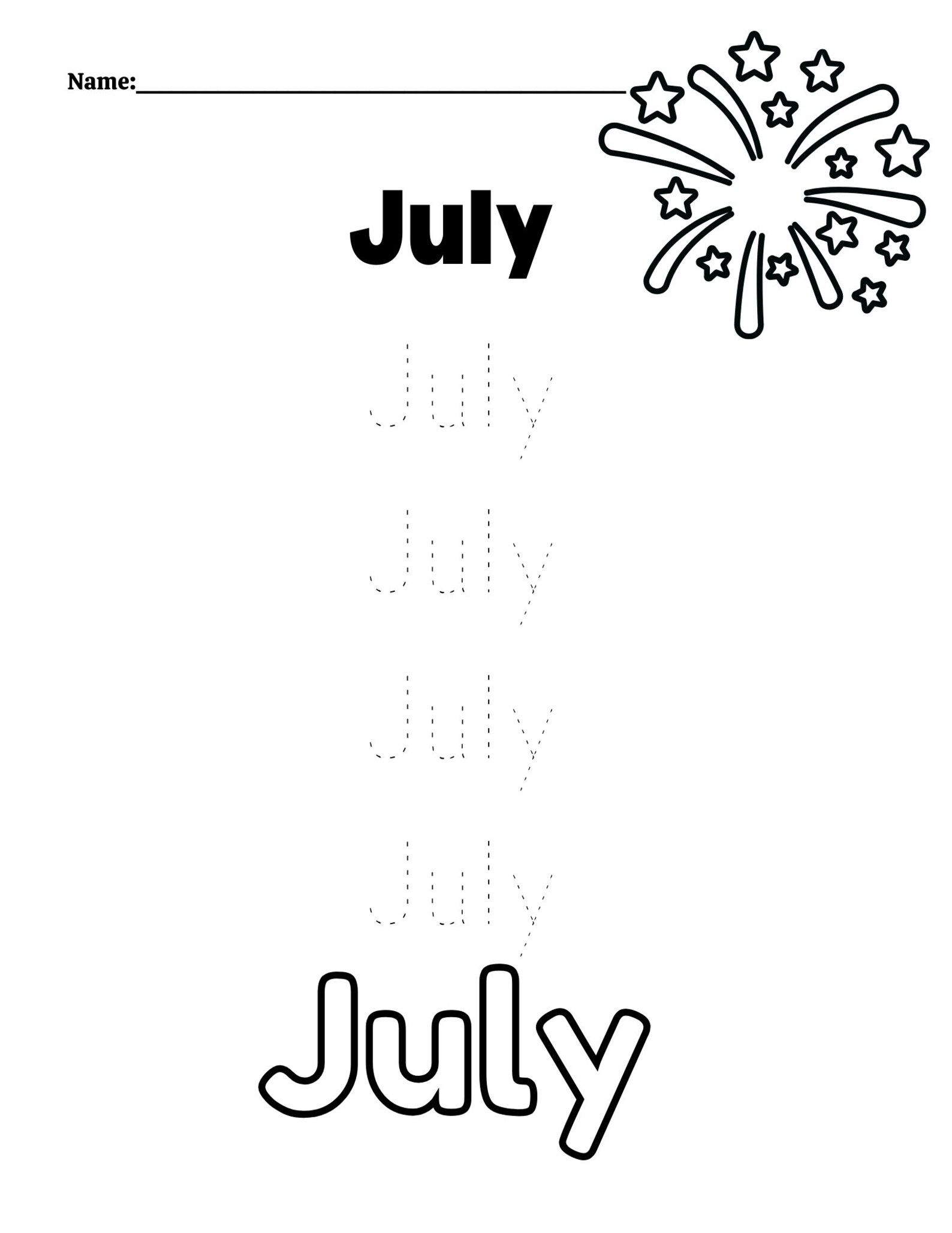 Printable Months of the Year Tracing Worksheets for Preschool ...