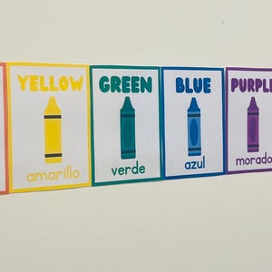 Colors Flashcards in ENGLISH and SPANISH | Early Learning | Digital ...