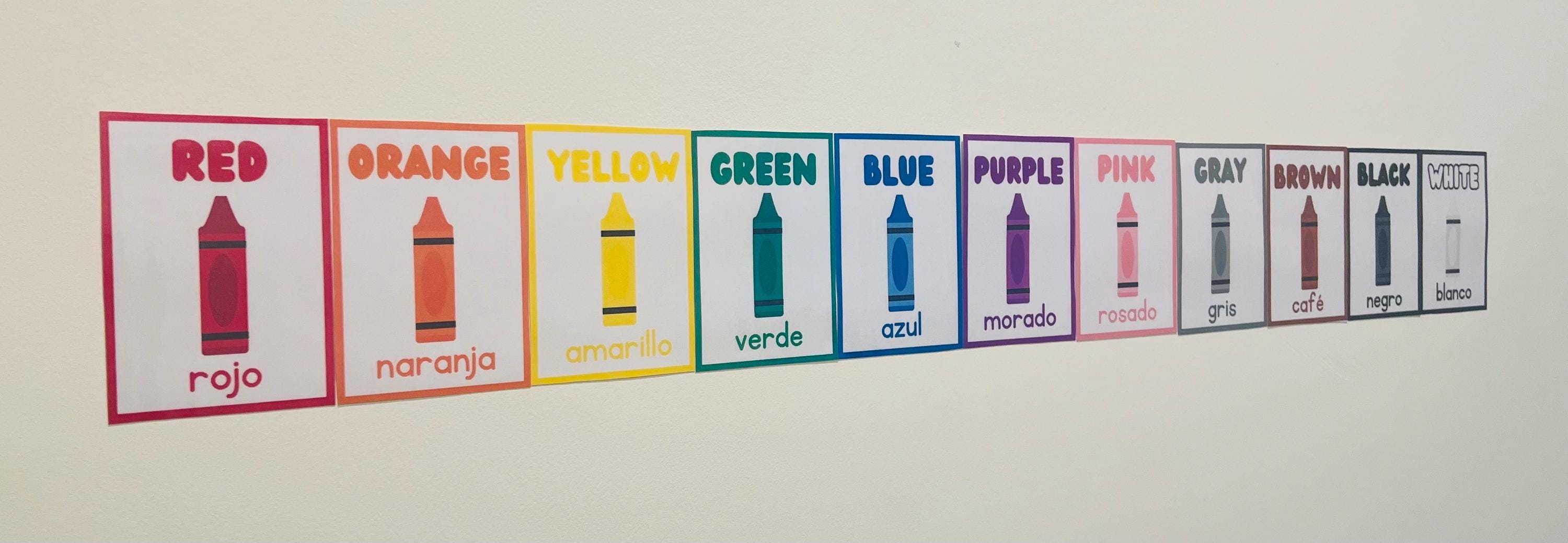 Colors Flashcards in ENGLISH and SPANISH | Early Learning | Digital ...