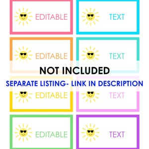 Editable Sun-themed Labels - 3" Round Tags - Instant Download ...