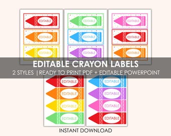 Crayon Name Tags | Crayon Desk Plate | Student Desk Plates | Printable ...