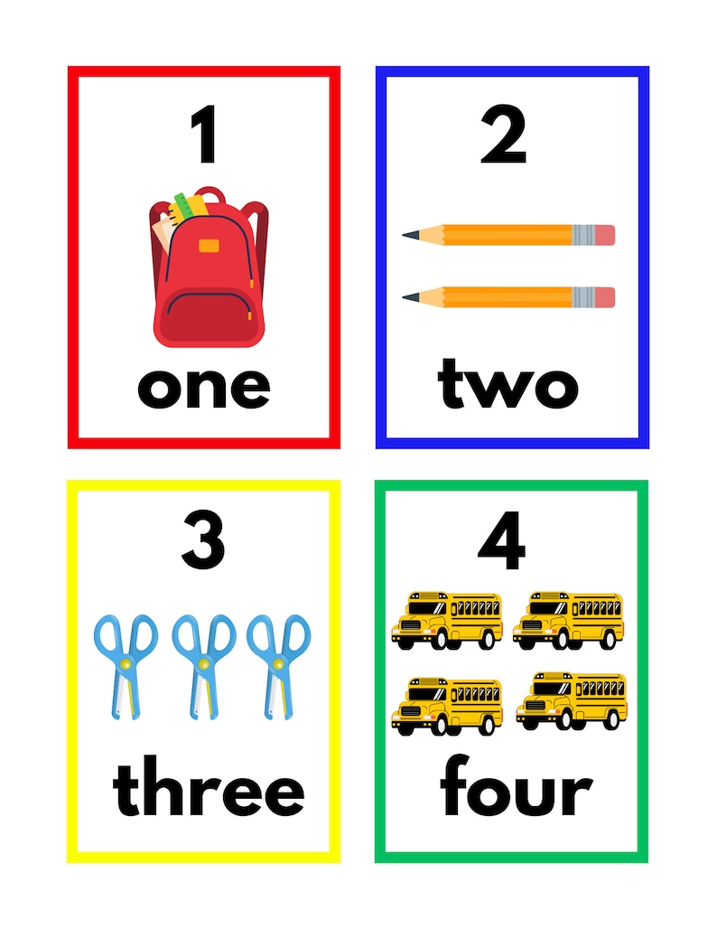 Numbers Flaschards 1-10 Printable for Toddlers and Preschoolers | Back ...