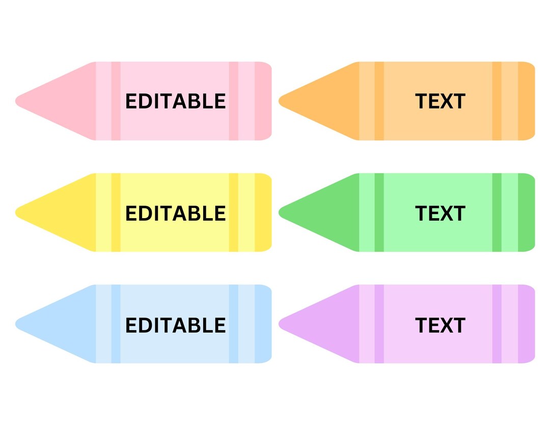 Pastel Crayon Name Tags Printable | Editable Text Labels for Classroom ...