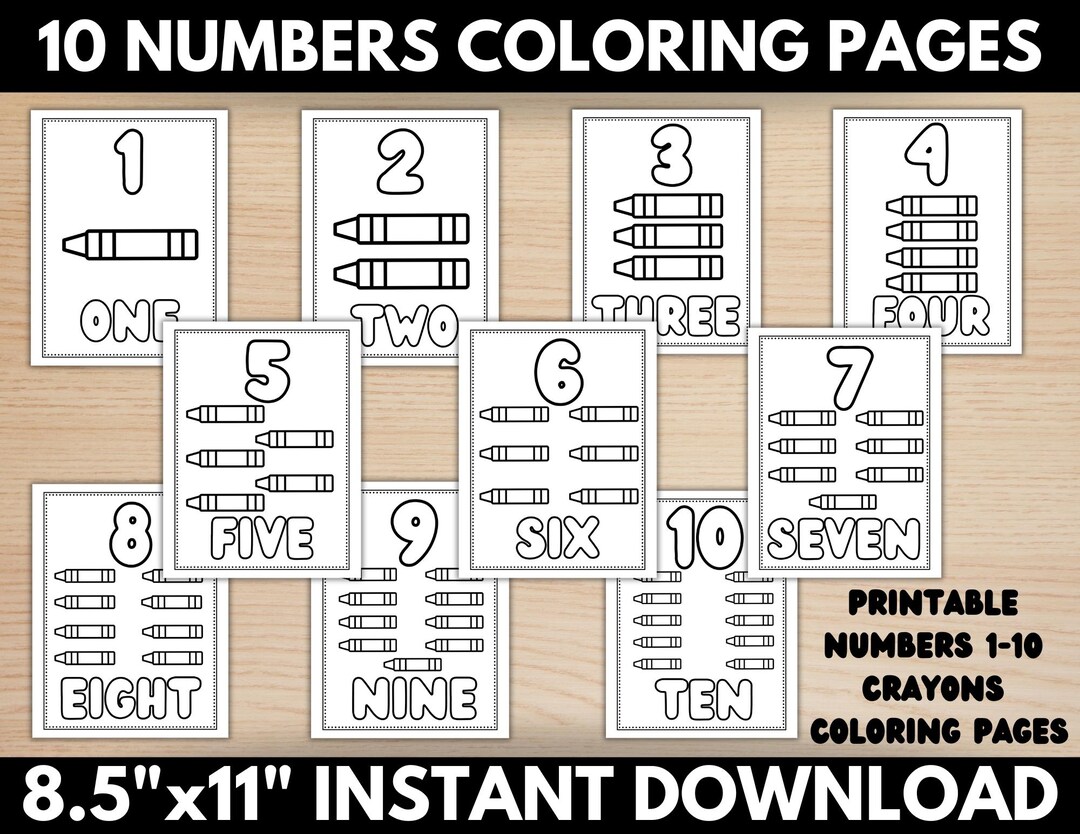 Printable Numbers 1-10 Crayons Coloring Pages | Early Learning ...