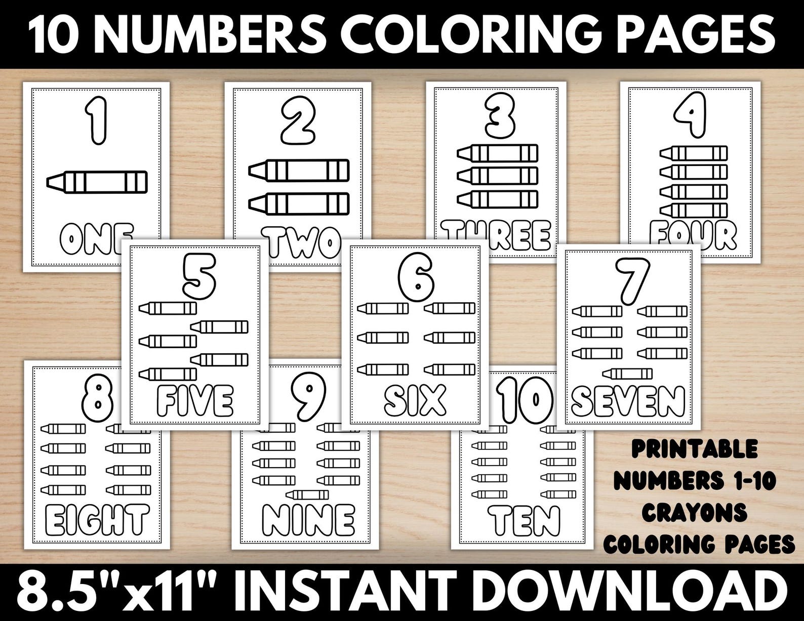 Printable Numbers 1-10 Crayons Coloring Pages | Early Learning ...