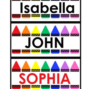 Editable Crayon Name Tags - Printable Classroom Desk Plates, Cubby Tags ...