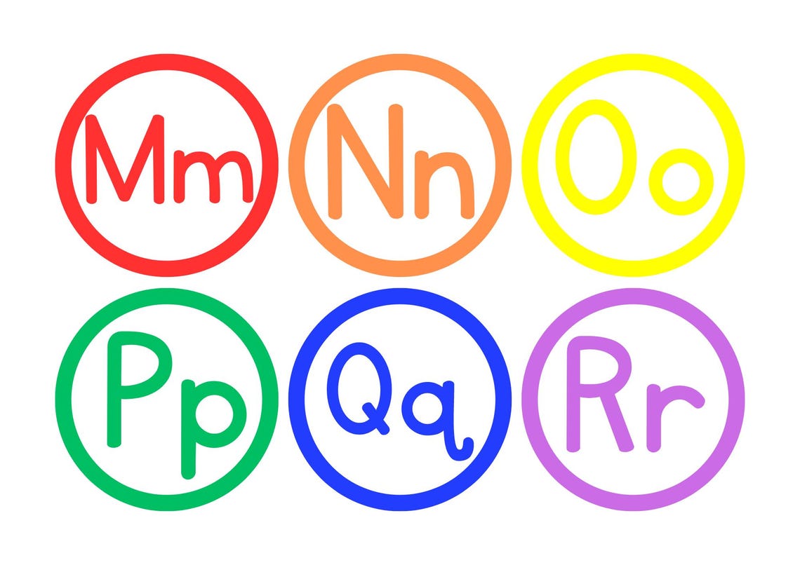 Printable Rainbow Theme CIRCLE Alphabet Cards |A to Z Cards | Early ...