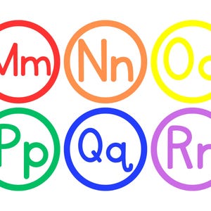 Printable Rainbow Theme CIRCLE Alphabet Cards |A to Z Cards | Early ...