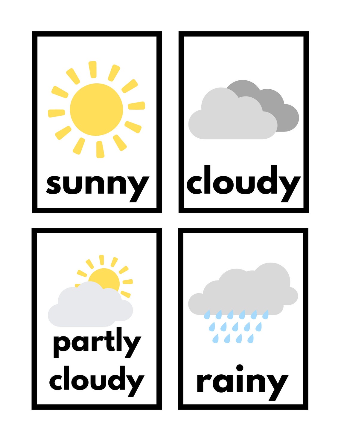 Weather Flashcards Printable | Preschool & Kindergarten Learning ...