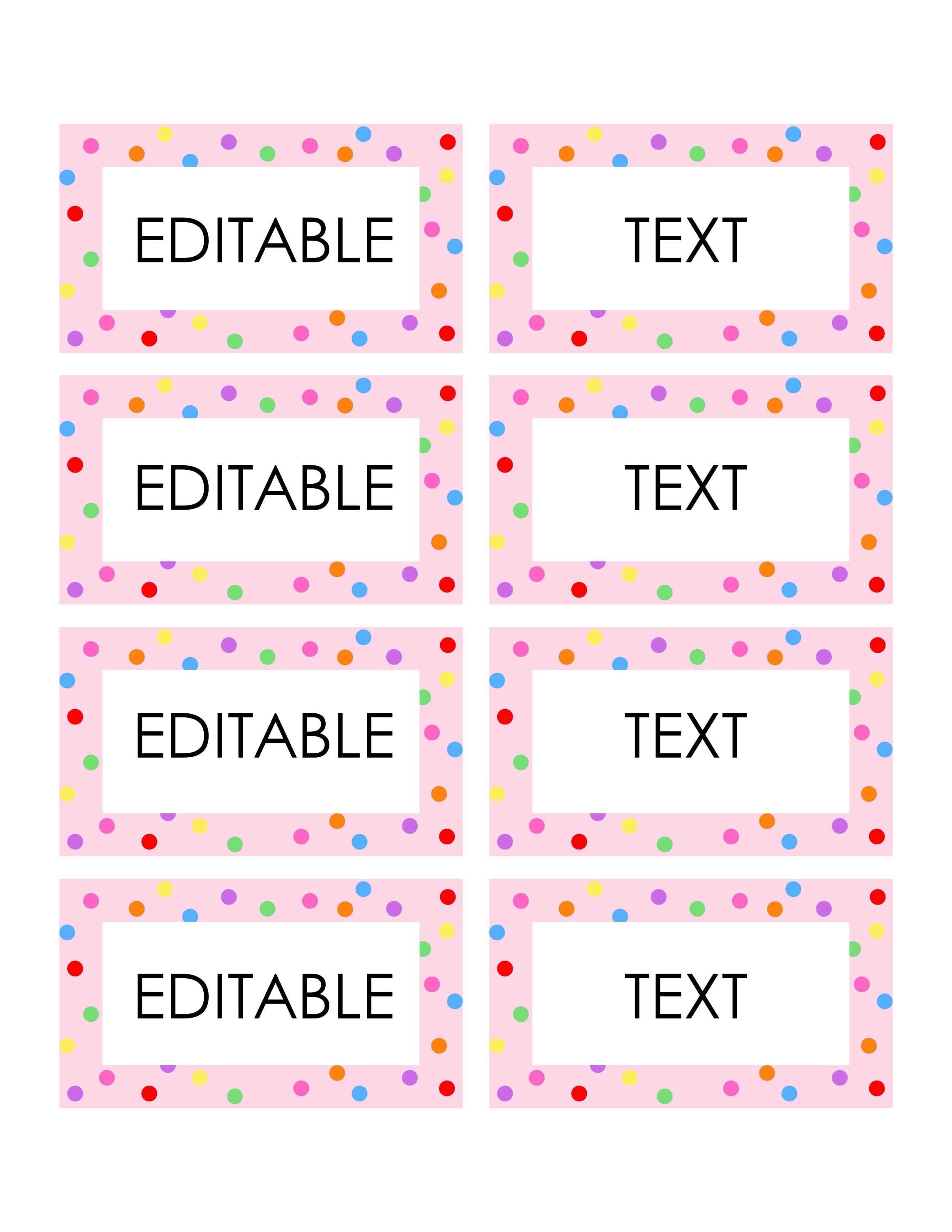 Editable Tags & Labels Printable - Polka Dot Theme - 4 Colors - Instant ...