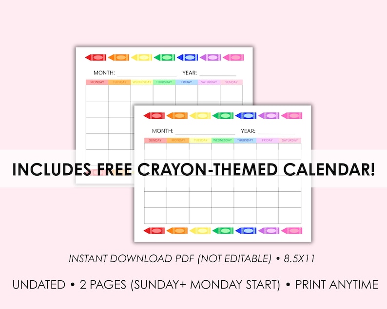 Days Crayons Cards Printable | Colorful Days of the Week Classroom ...