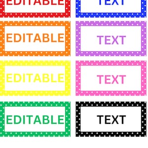 Editable Printable Polka Dot Labels in 16 Colors Digital Download - Etsy