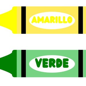 Printable SPANISH Crayon Colors Display Learning Color Words in SPANISH ...