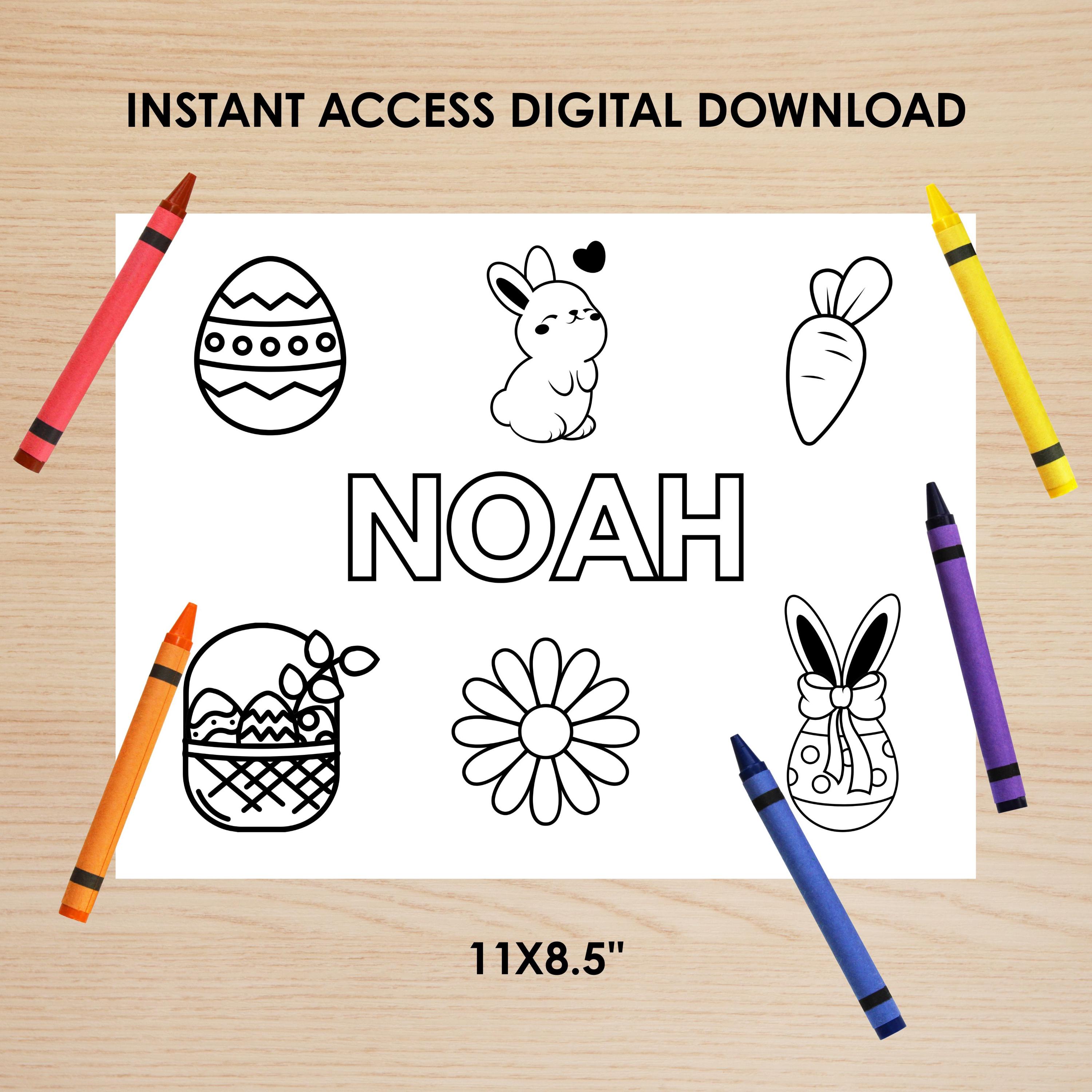 Editable Easter Coloring Pages • Personalized Name Template • Kids ...