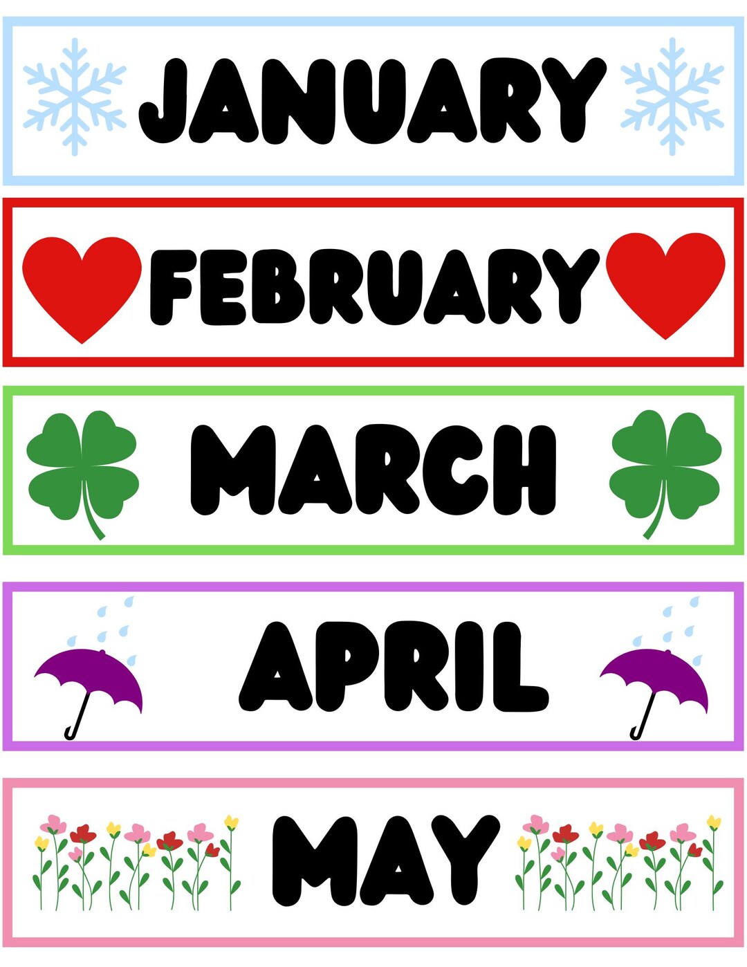 Printable Months of the Year and Days of the Week Cards Early Learning ...