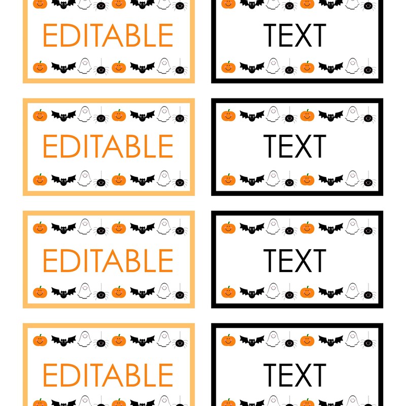 Halloween Name Tags - Etsy