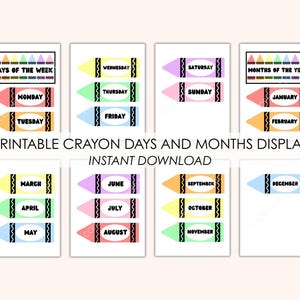 Crayon Days of the Week & Months of the Year PDF – Colorful Classroom ...