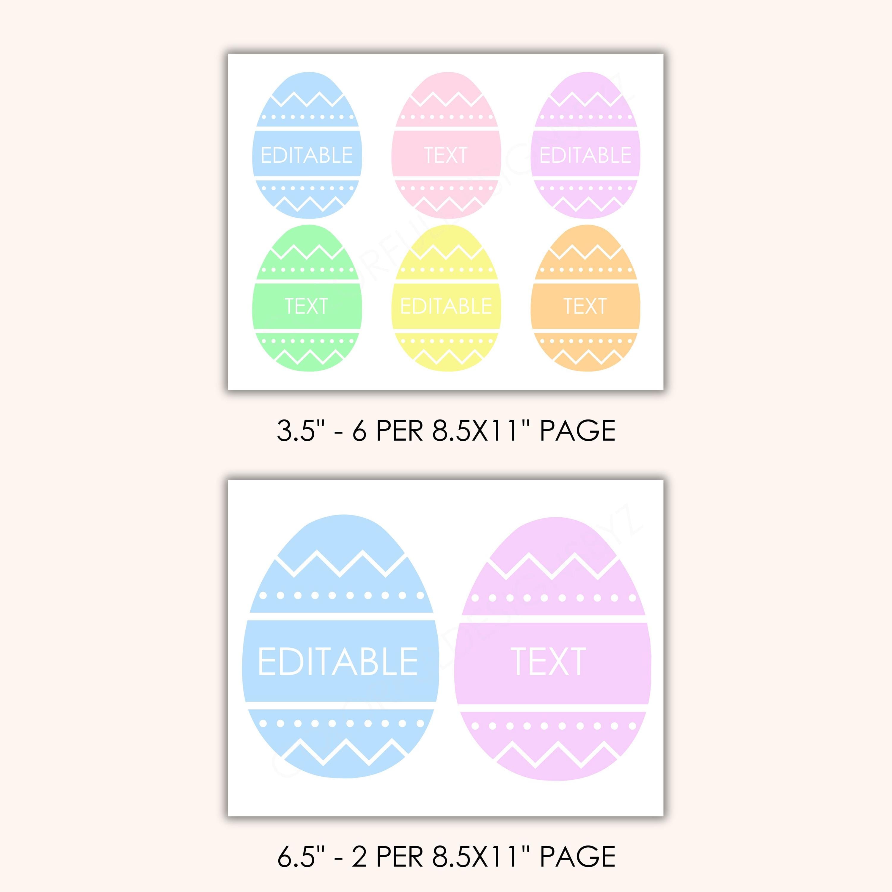 Editable Easter Egg Labels & Name Tags | DIY Pastel Spring/easter Decor ...
