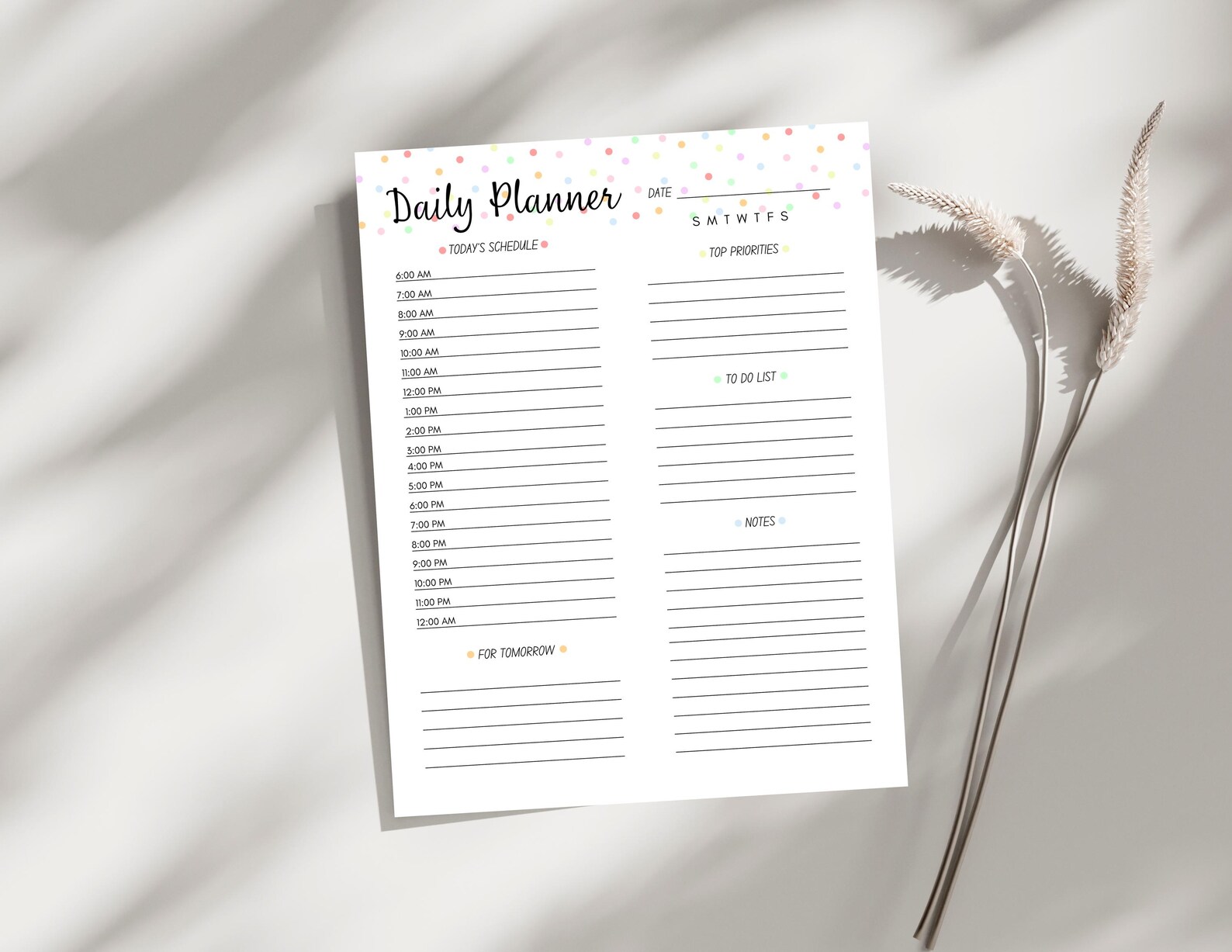 Printable Daily Planner - 8.5"x11" PDF - Schedule, Priorities & To-do ...