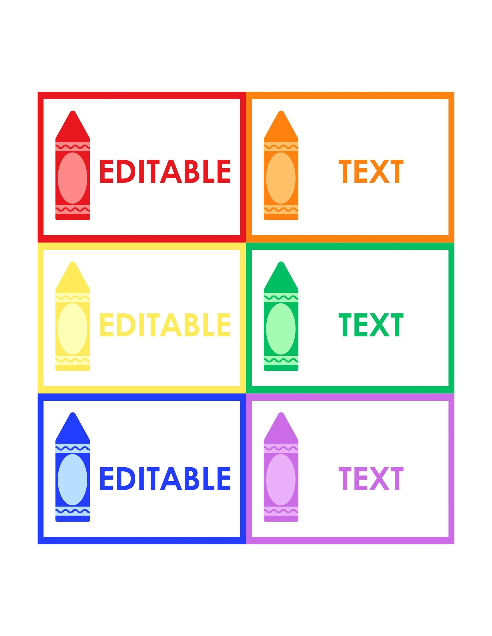 Editable Crayon Name Tags | Back to School Labels | Editable Classroom ...