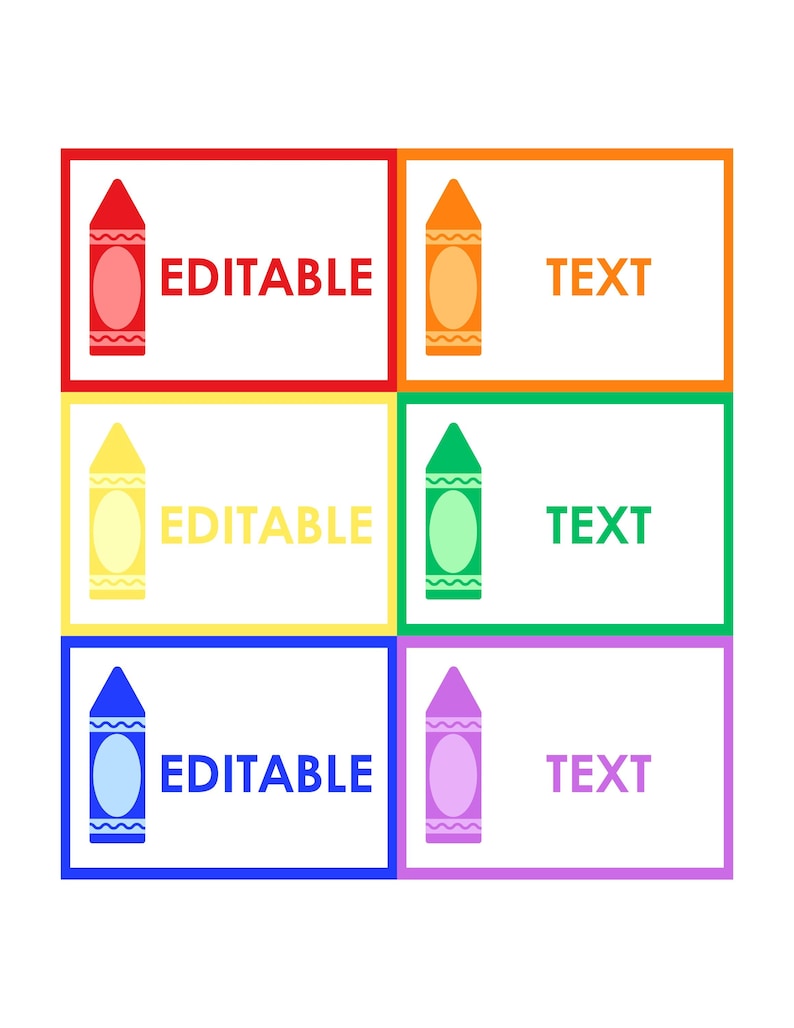 Editable Crayon Name Tags | Back to School Labels | Editable Classroom ...