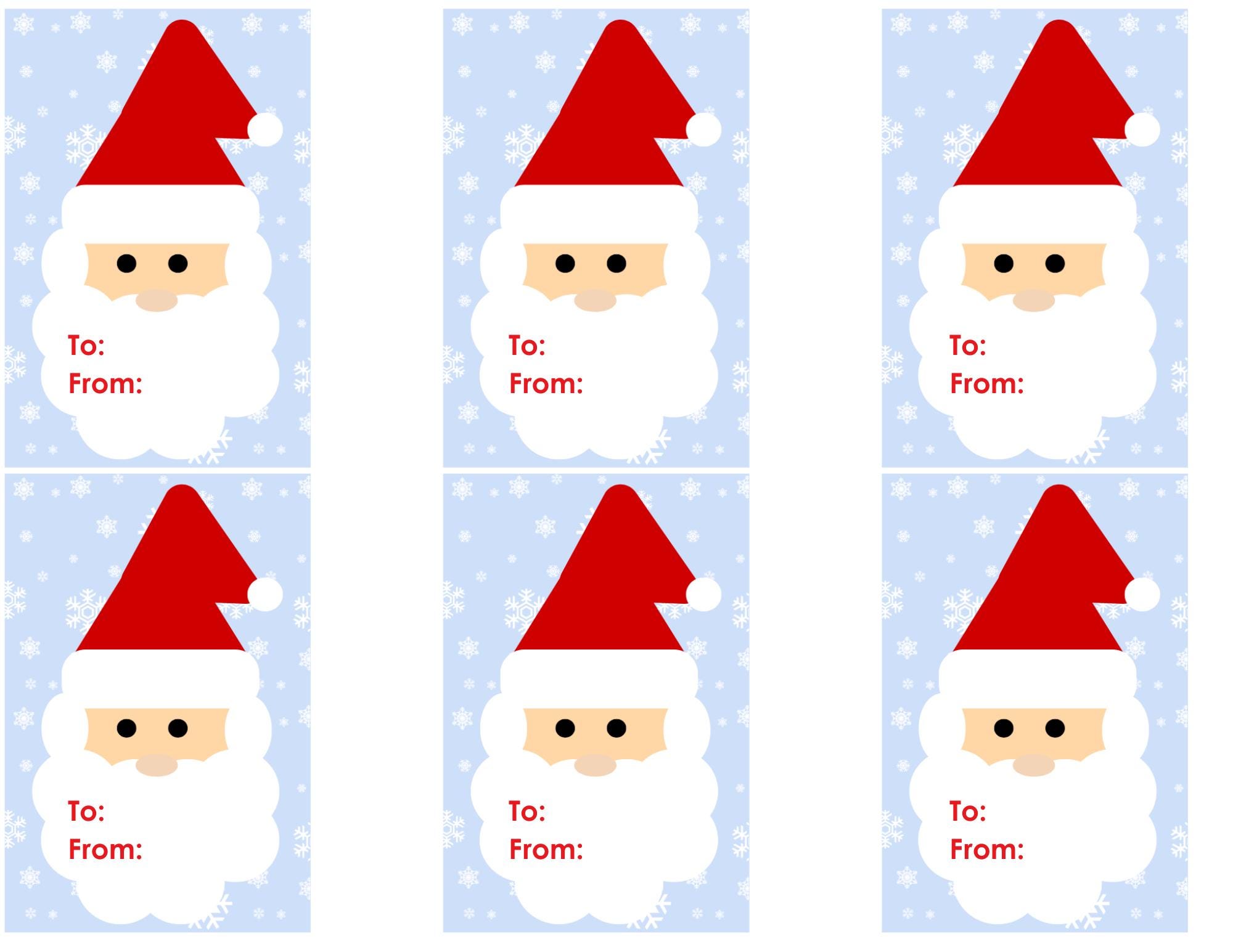 Editable Printable Santa Gift Tags Christmas Gift Tags for Kids ...