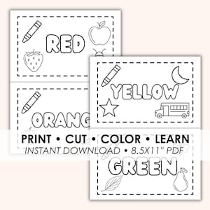 Coloring Pages Printable | 11 Colors Half Sheets | Learning Colors and ...