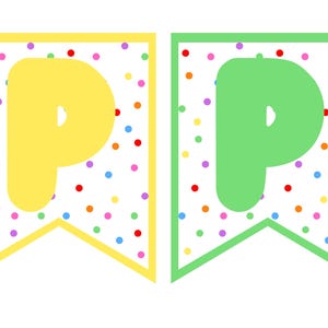 Happy Birthday Banner Printable - Polka Dot Rainbow Party Decoration ...