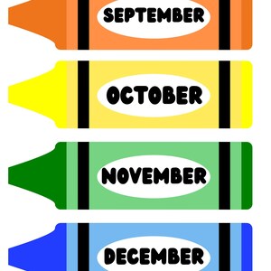 Printable 12 Months of the Year Crayons Early Learning Classroom ...