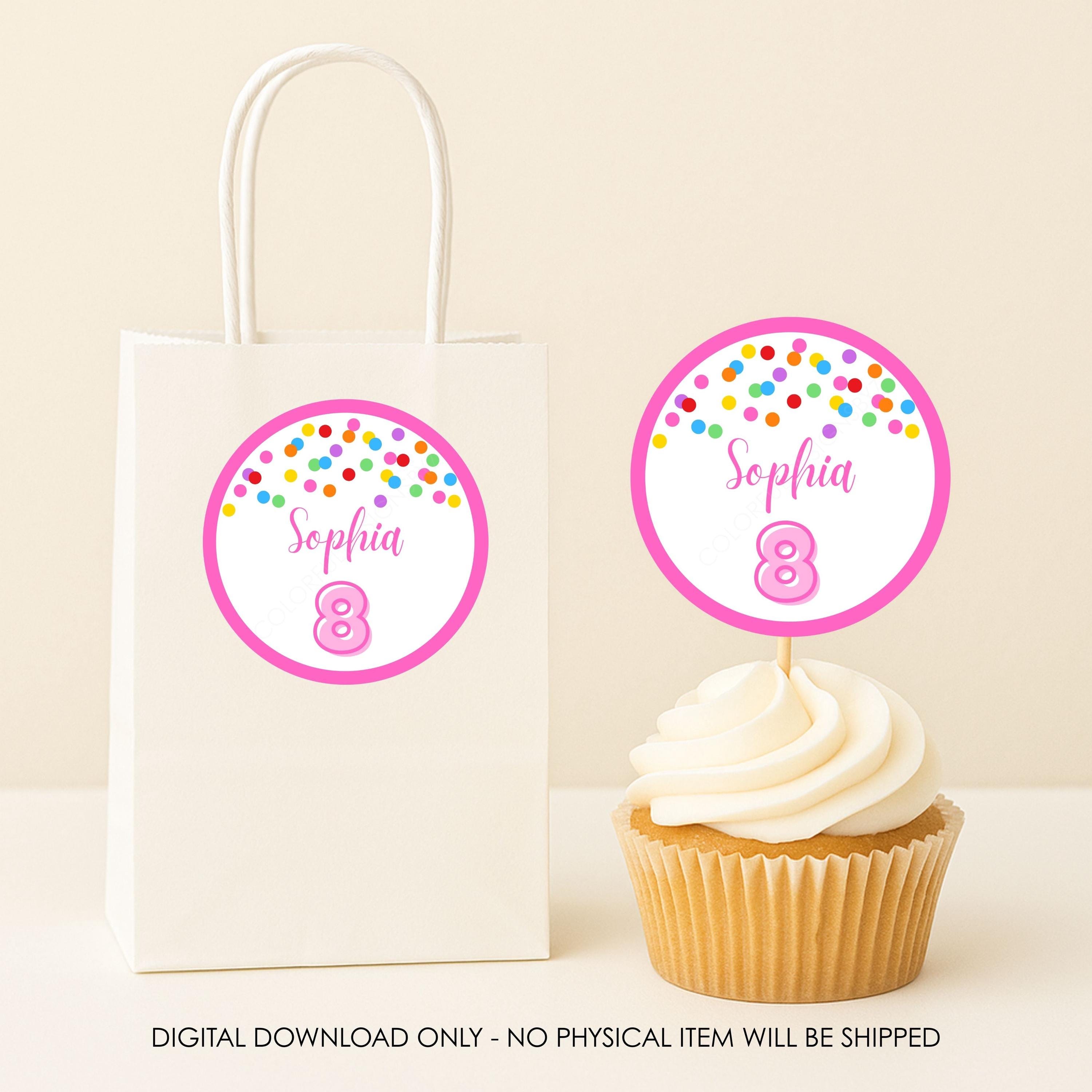 Personalized Birthday Printable – Name & Age – 2" Round Tags • Stickers ...