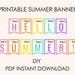 Hello Summer Banner Printable – 8.5x11 PDF, 5x7 Inch Flags, Ready to ...