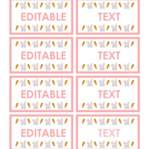 Editable Easter Bunny & Carrot Labels Template , 3.5"x2", Printable ...