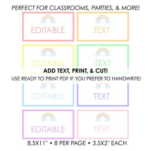 Editable Rainbow Name Tags & Labels – Pastel Printable Template | 8 ...