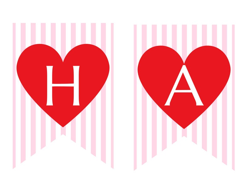 DIY Valentine’s Day Banners Printable | "happy Valentine's Day," "love ...