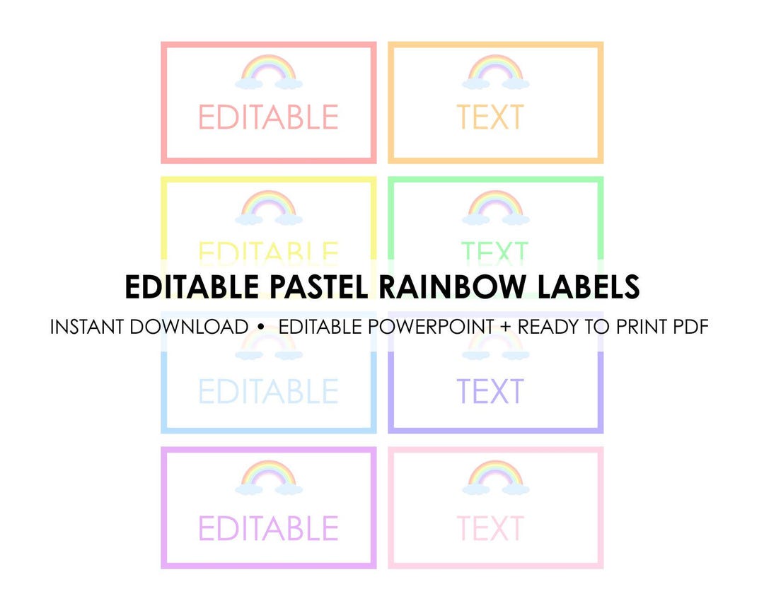 Editable Rainbow Name Tags & Labels – Pastel Printable Template | 8 ...