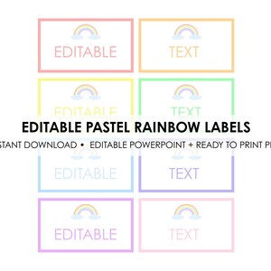 Editable Rainbow Name Tags & Labels – Pastel Printable Template | 8 ...