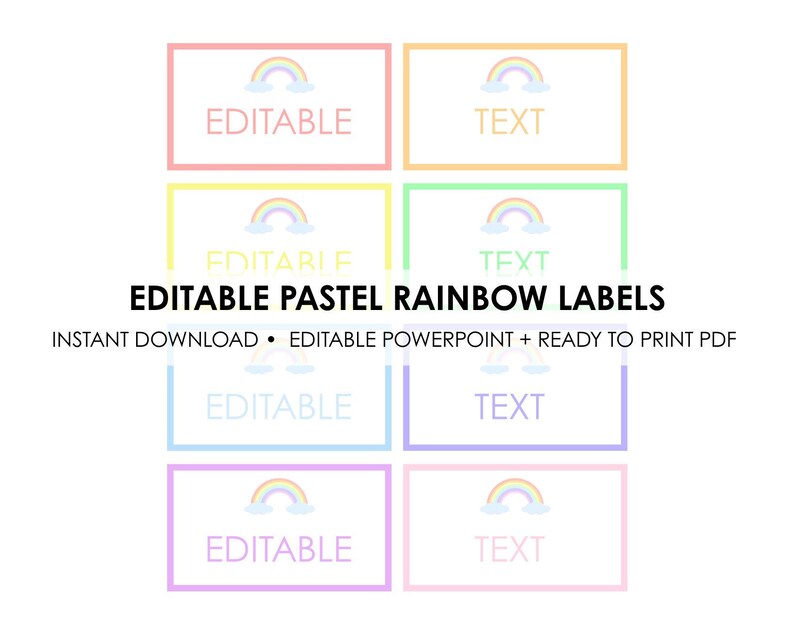 Editable Rainbow Name Tags & Labels – Pastel Printable Template | 8 ...
