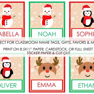 Editable Christmas Labels | Printable Holiday Name Tags | Snowman ...