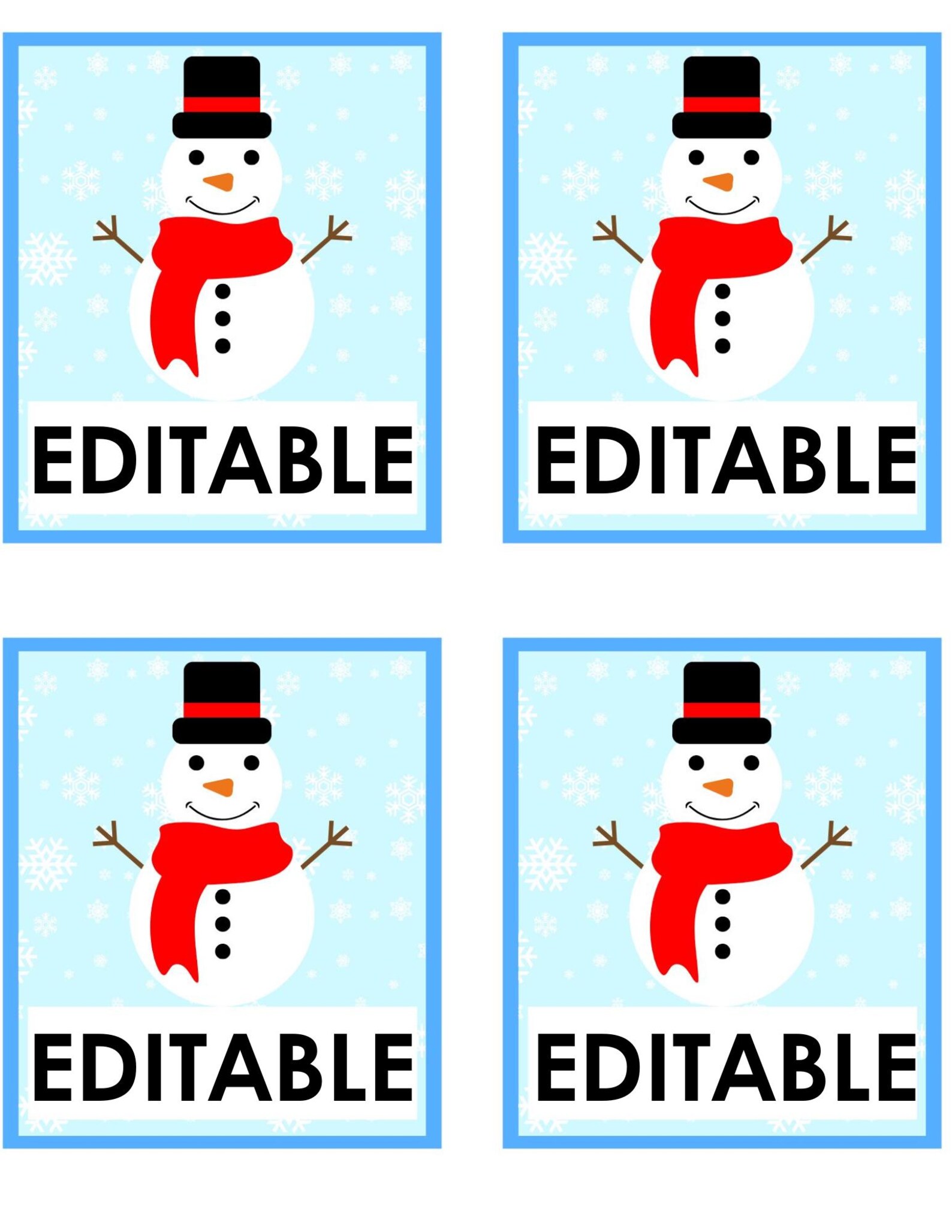Winter Name Tags | Snowman & Penguin Designs | Printable Classroom ...