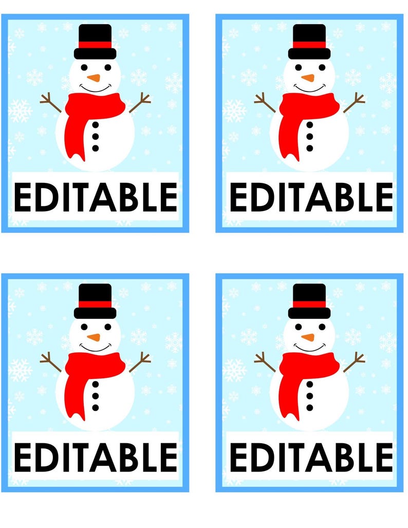 Winter Name Tags | Snowman & Penguin Designs | Printable Classroom ...