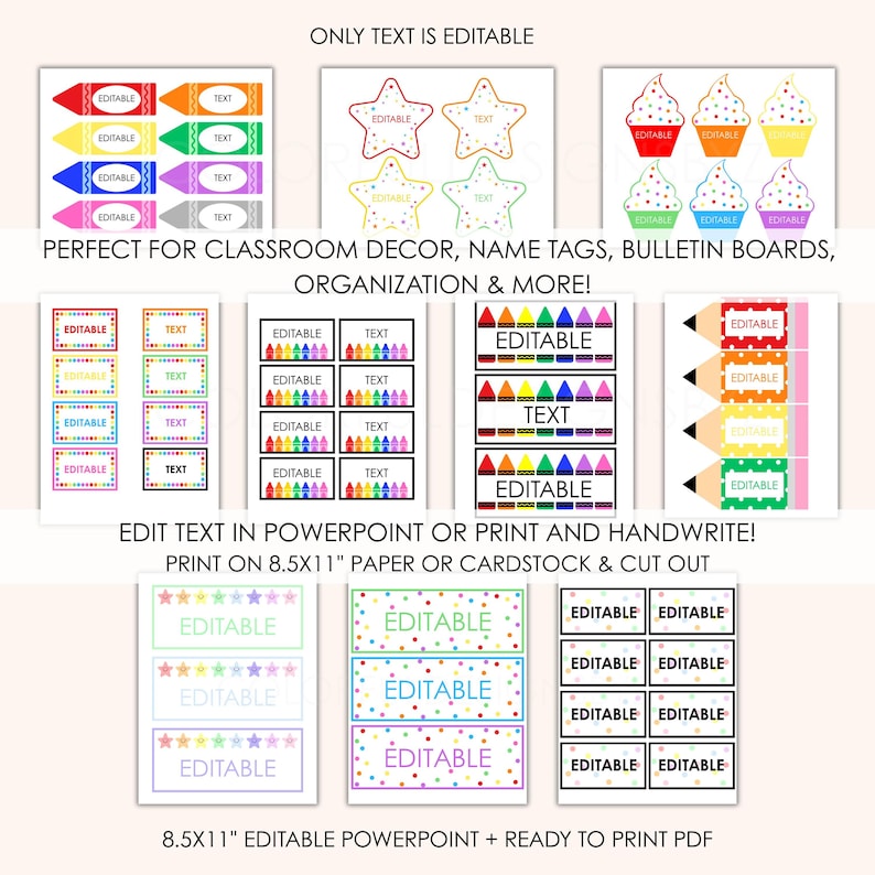 Mega Classroom Labels & Name Tags Bundle | Editable in Powerpoint ...