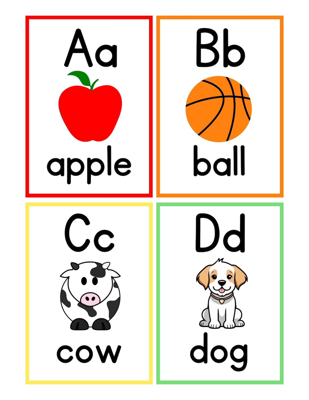 Alphabet Flashcards - Printable PDF & Fully Editable Canva Template - Etsy