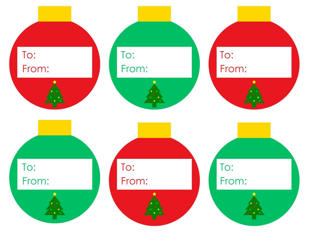 Christmas Ornament Gift Tags To/from Printable Tags editable & Non ...
